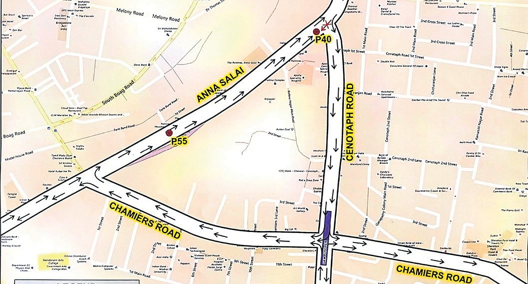 Traffic diversions on GST Road, Chennai