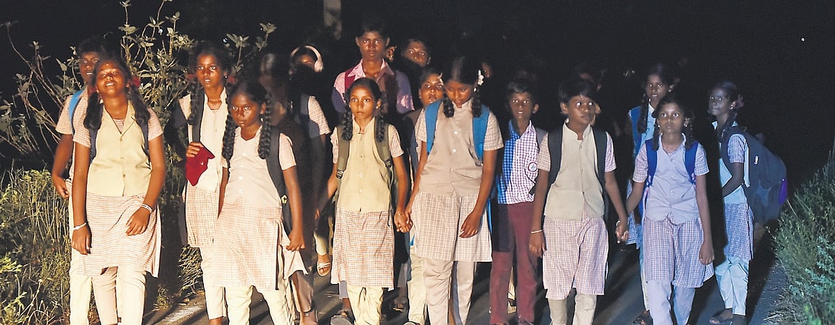 Lack of buses to Kuruviagaram village forces Dalit kids to trek two km ...