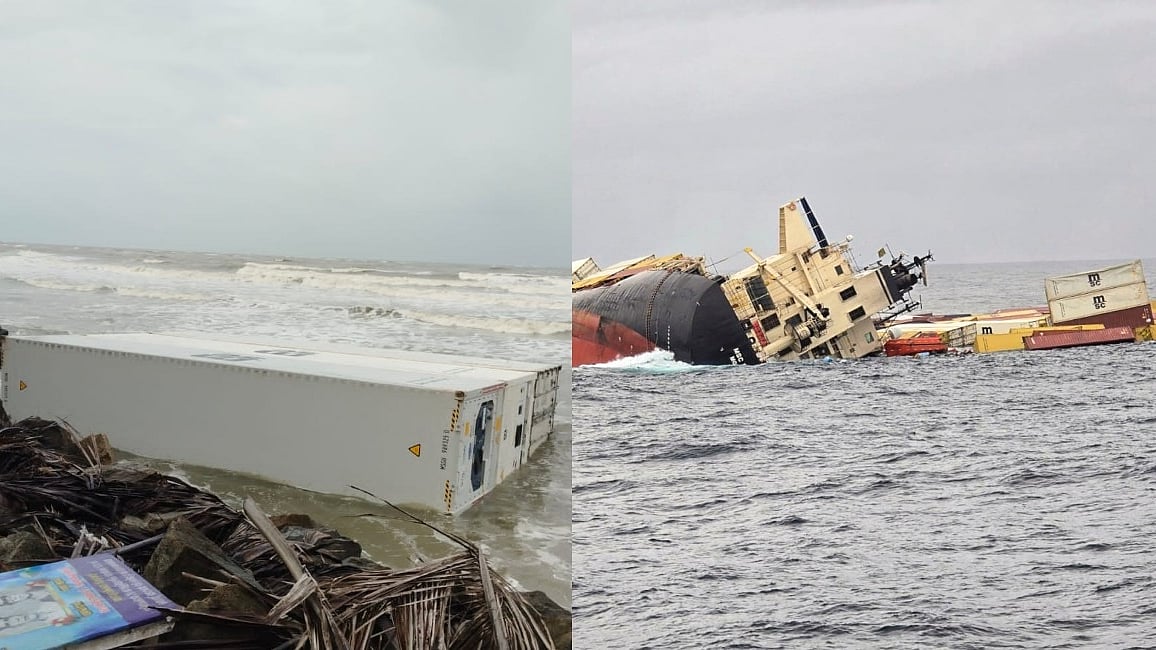 Containers from sunken Liberian ship wash ashore in Kerala