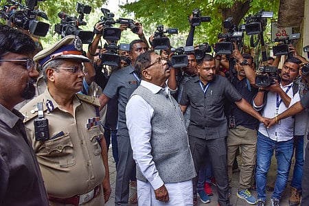 Suspended IPS officer B Dayananda appears before magisterial inquiry in Chinnaswamy Stadium ...