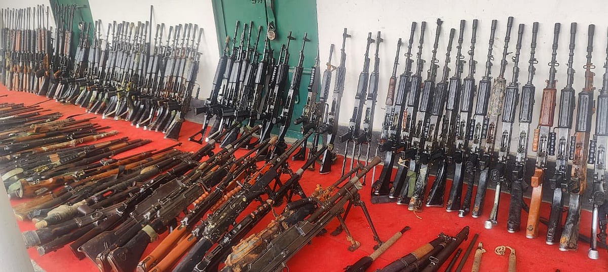 Massive arms haul in Manipur, 151 SLRs among 328 firearms recovered