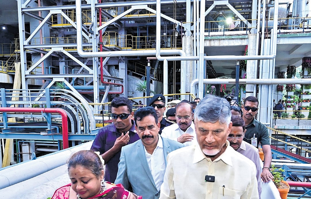 CM Chandrababu Naidu visits Jindal waste-to-energy plant