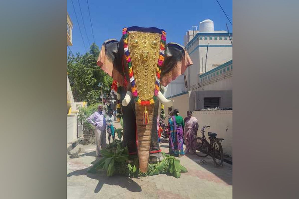 Aruppukottai temple gets three-metre-tall mechanical elephant