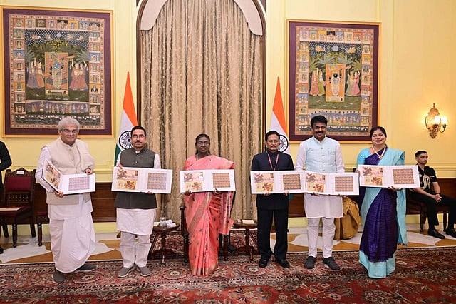 Postal stamp in honour of Rani Chennabhairadevi released at Rashtrapati ...