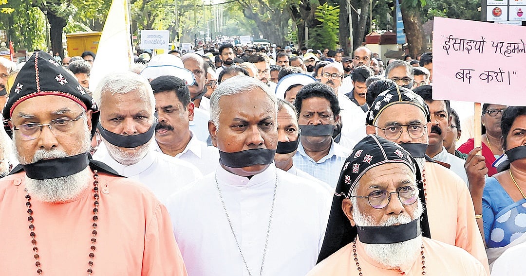 Kerala nuns' arrest: Church heads lead priests, laity in protest march