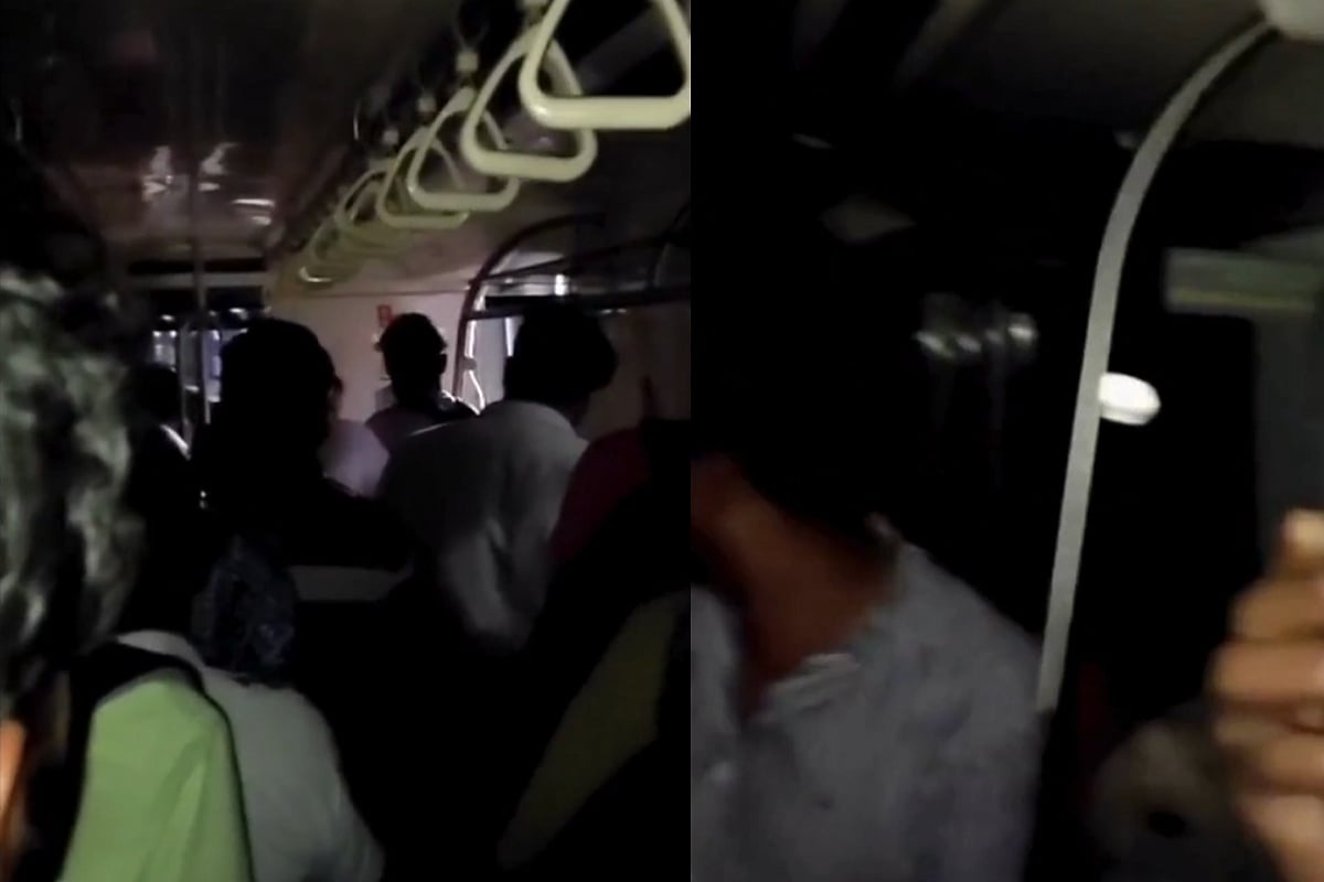 Passengers walk through tunnel as Chennai Metro train stalls between ...