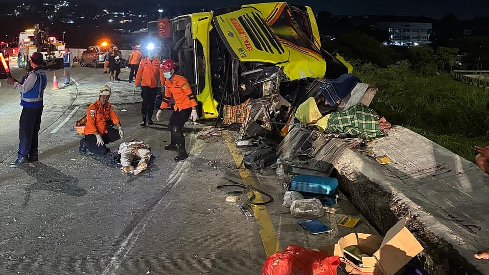 Passenger bus crash in Indonesia kills at least 16 people