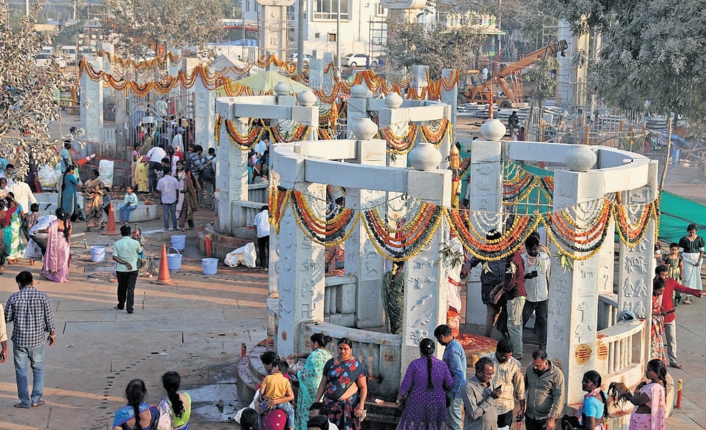 Stone-carved symbols bring tribal history to life as Medaram Jatara ...