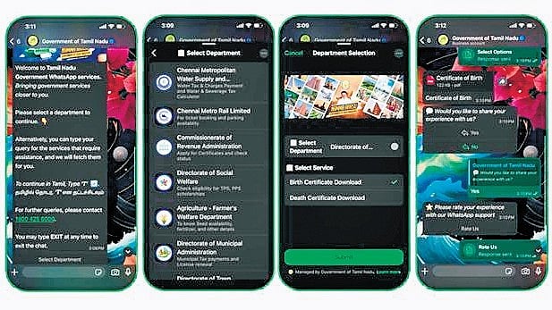 Namma Arasu WhatsApp bot to deliver 51 citizen services